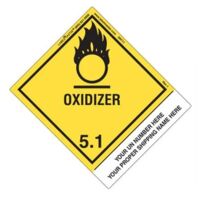 Personalized Oxidizer Label, Shipping Name, PVC-Free Film, Standard Tab