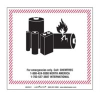 CHEMTREC Lithium Battery Handling Marking, 100mm x 100mm, Paper