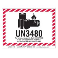 CHEMTREC UN3481 Lithium Battery Handling Marking, 100mm x 70mm, PVC ...