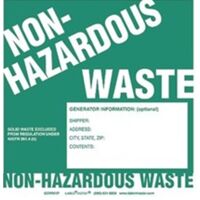 Non-Hazardous Waste Label, Generator Info No Lines, Stock PVCF